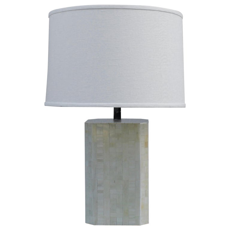 1970s Tesselated Bone Table Lamp For Sale at 1stDibs