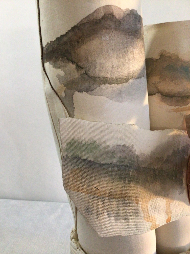 1970s Thin Wrapped Pottery Sculpture of Gazelle or Antelope 'Stamped ...