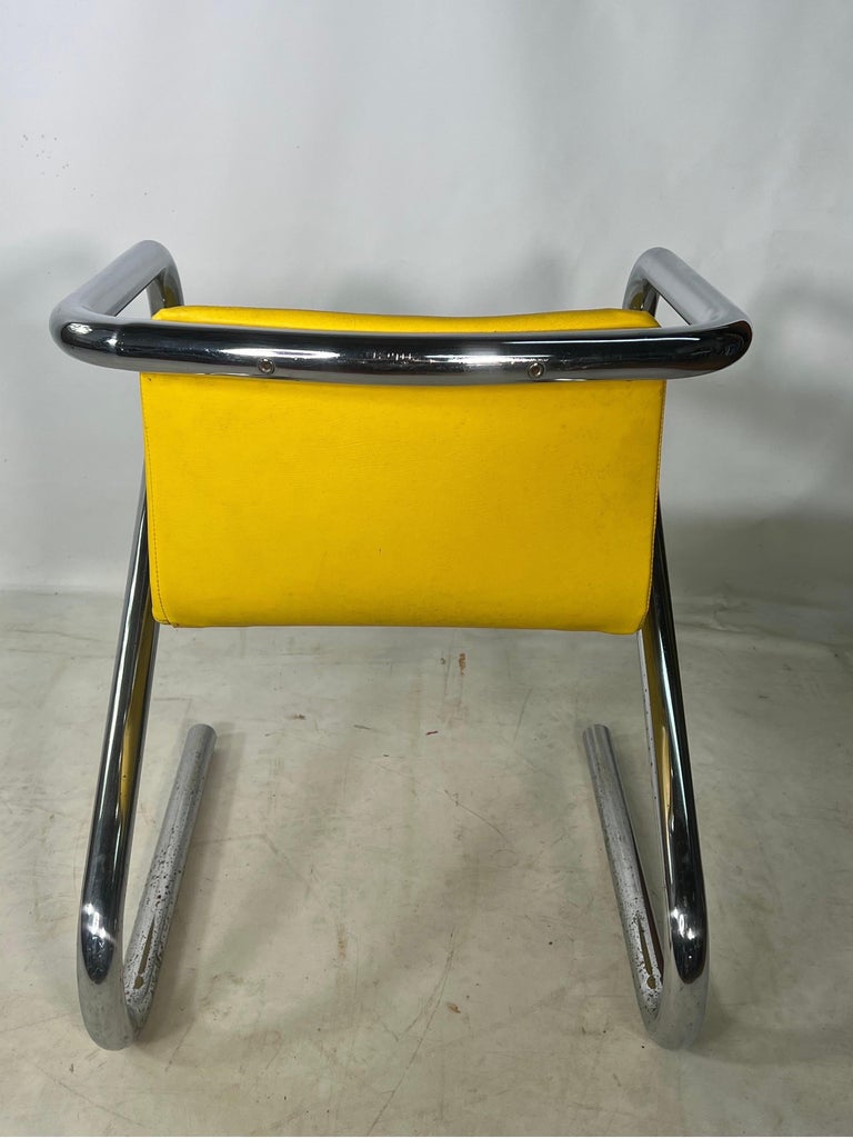 1970s Tubular Chrome Yellow Dining Chair 36 Available For Sale at 1stDibs