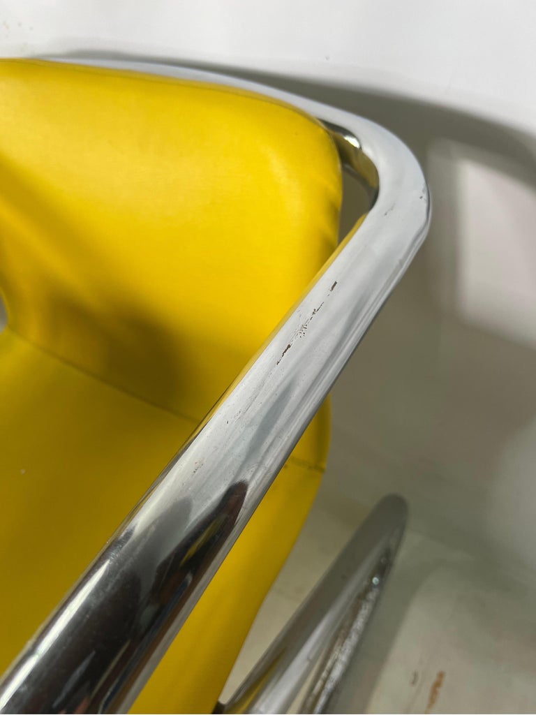 1970s Tubular Chrome Yellow Dining Chair 36 Available For Sale at 1stDibs