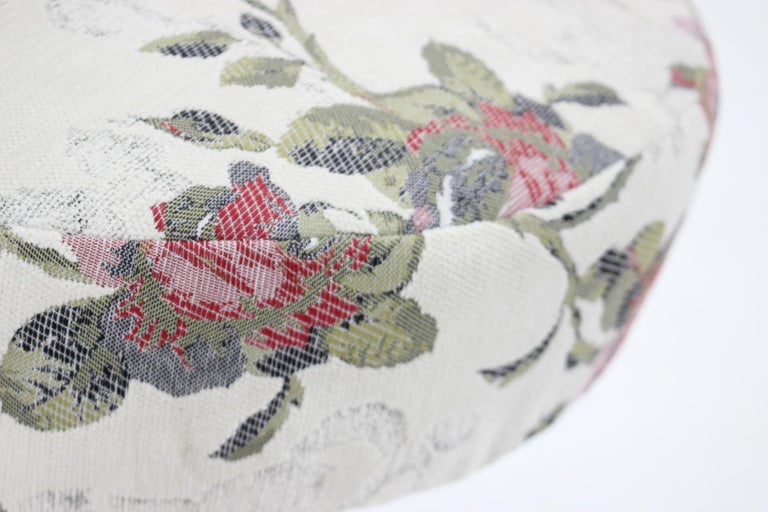 1970s Upholstered Chrome Plated Stool, Czechoslovakia For Sale at 1stDibs