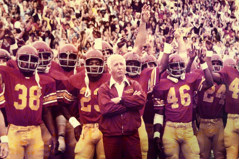 1970s USC Trojans Football Photograph with Coach John McKay, Newly ...
