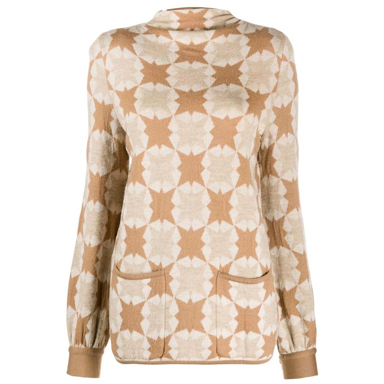 1970s Valentino Geometric Pattern Sweater at 1stDibs