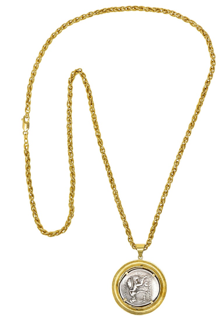 1970's Vintage Ancient Coin 14 Karat Gold Alexander the Great Athena ...