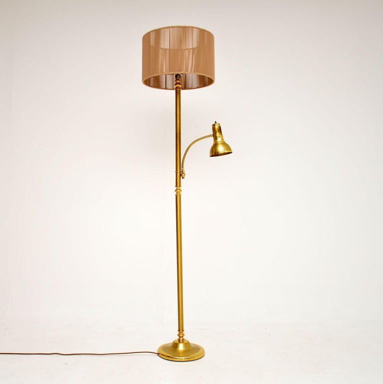 1970's Vintage Brass Floor Lamp at 1stDibs