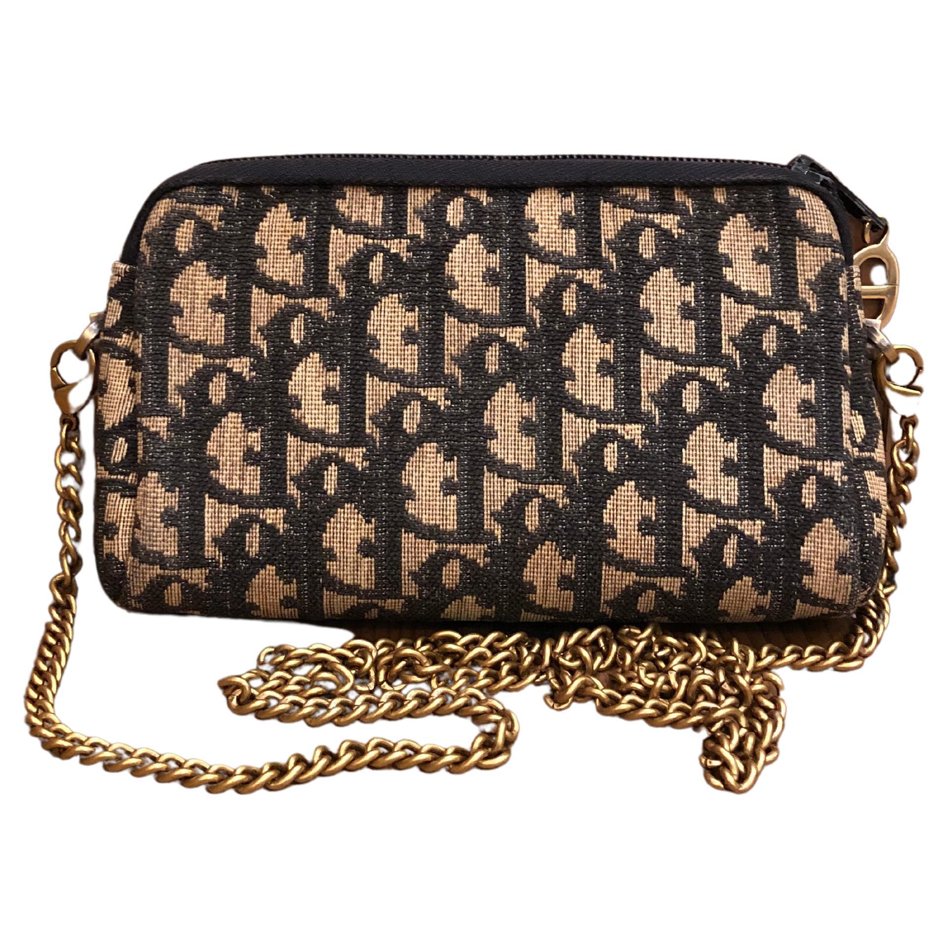 Christian Dior Navy Vintage Canvas Monogram Wallet For Sale at 1stDibs ...