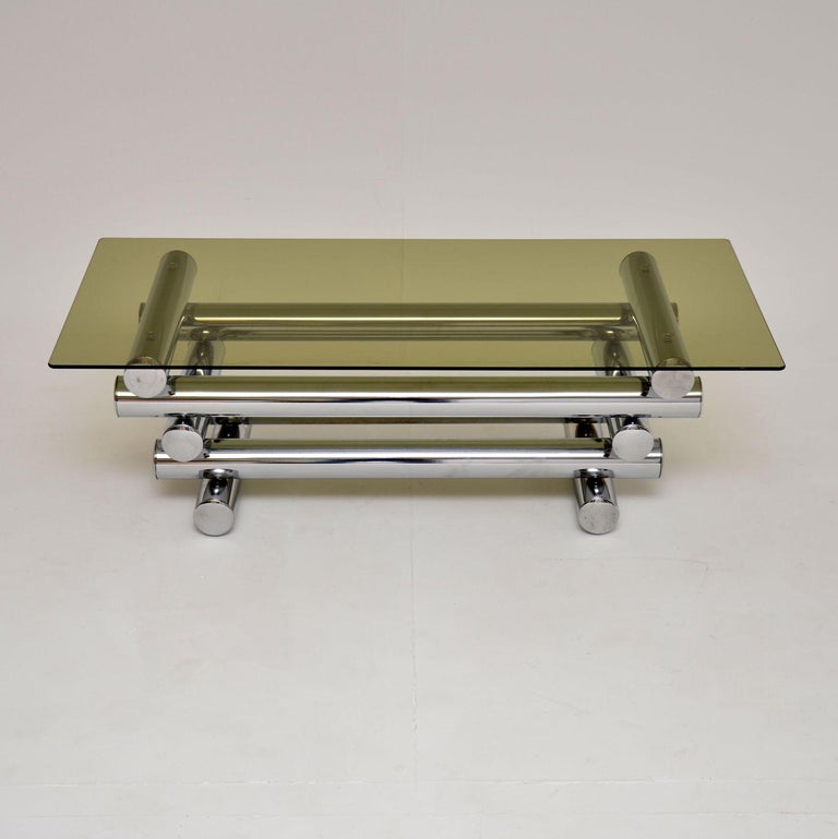 1970's Vintage Chrome Coffee Table by Pieff at 1stDibs
