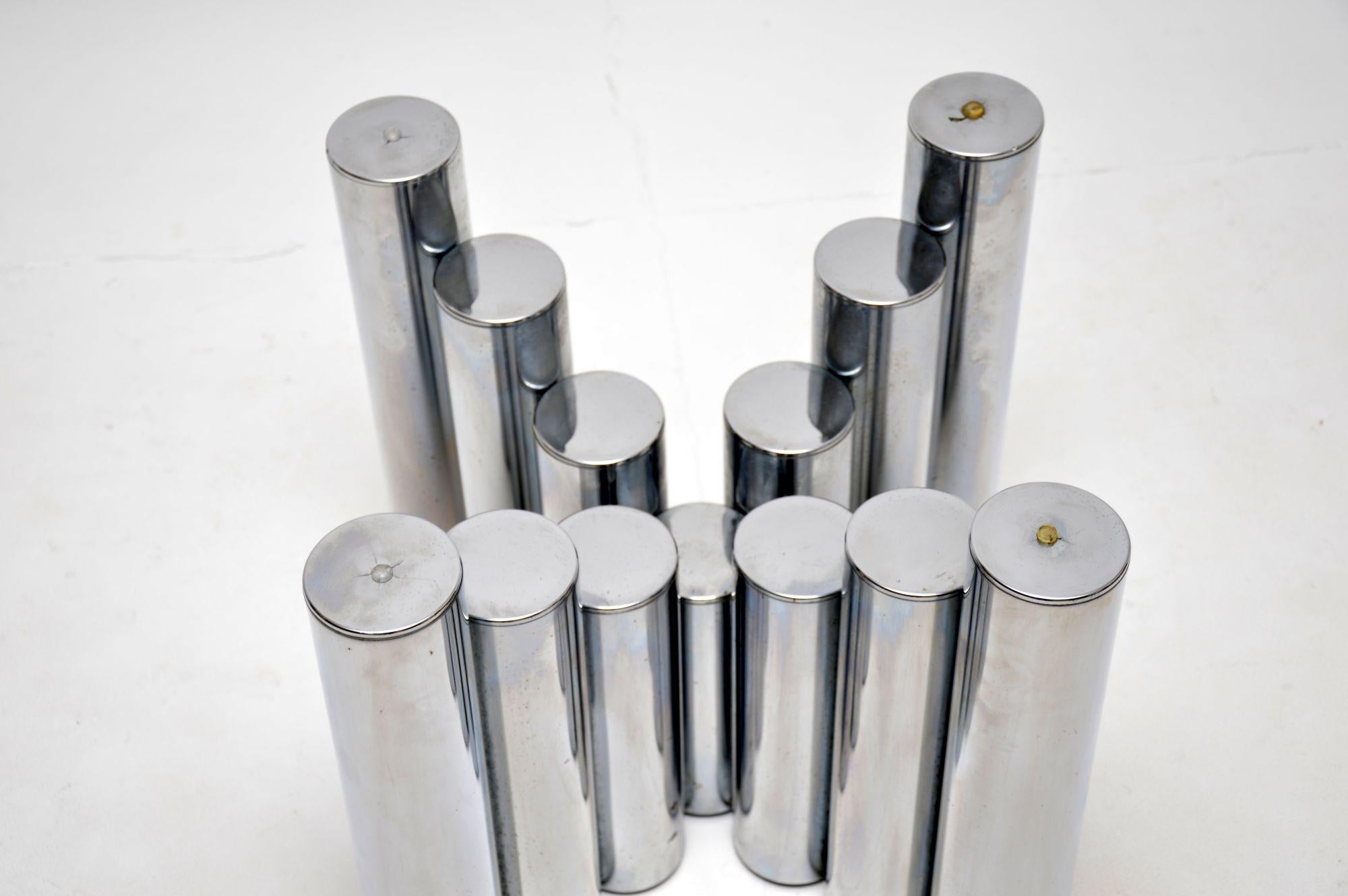 1970's Vintage Chrome and Glass Coffee Table by Pieff at 1stDibs