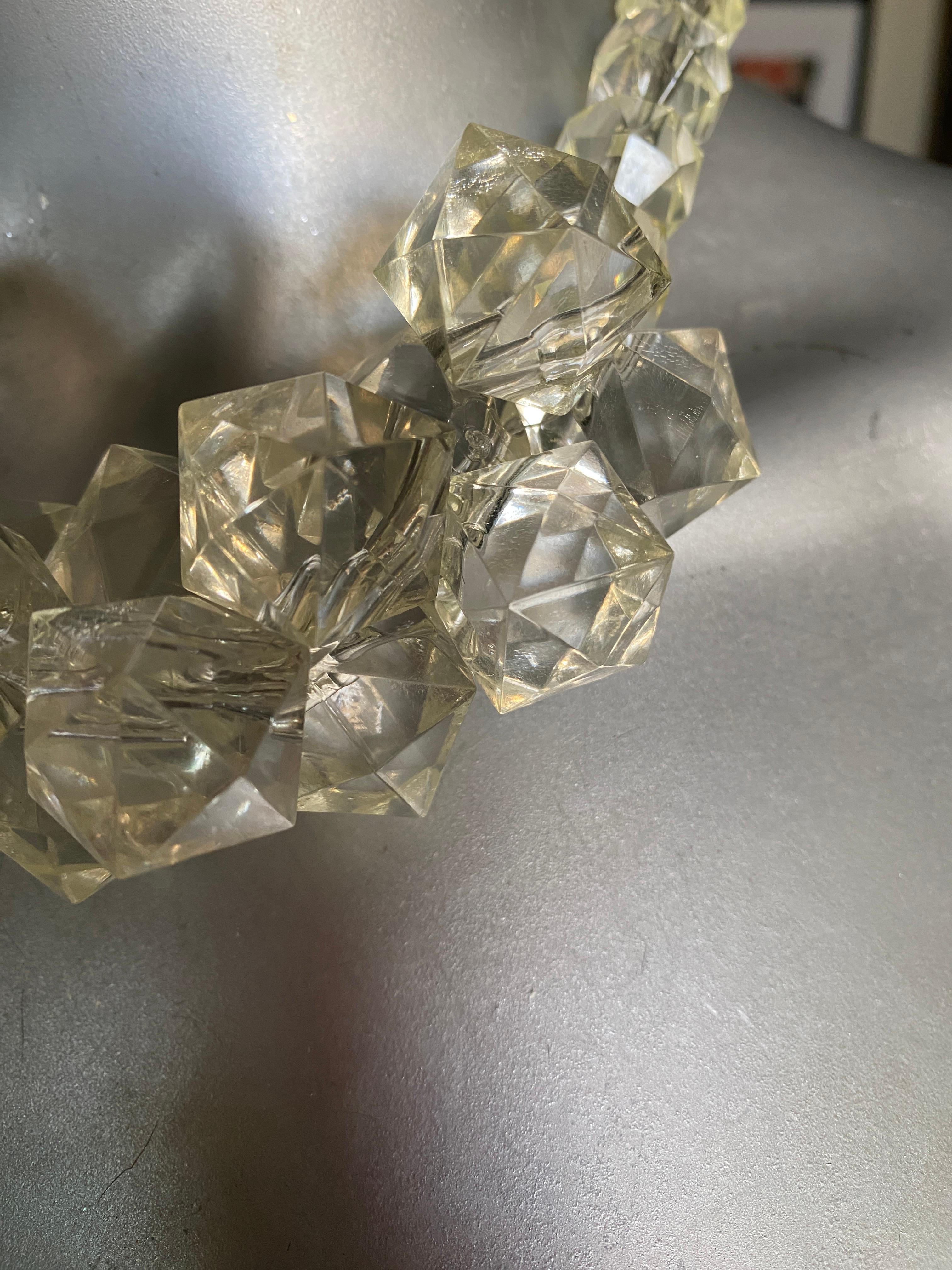 1970s Vintage Chunky Block Lucite Statement Necklace For Sale at 1stDibs