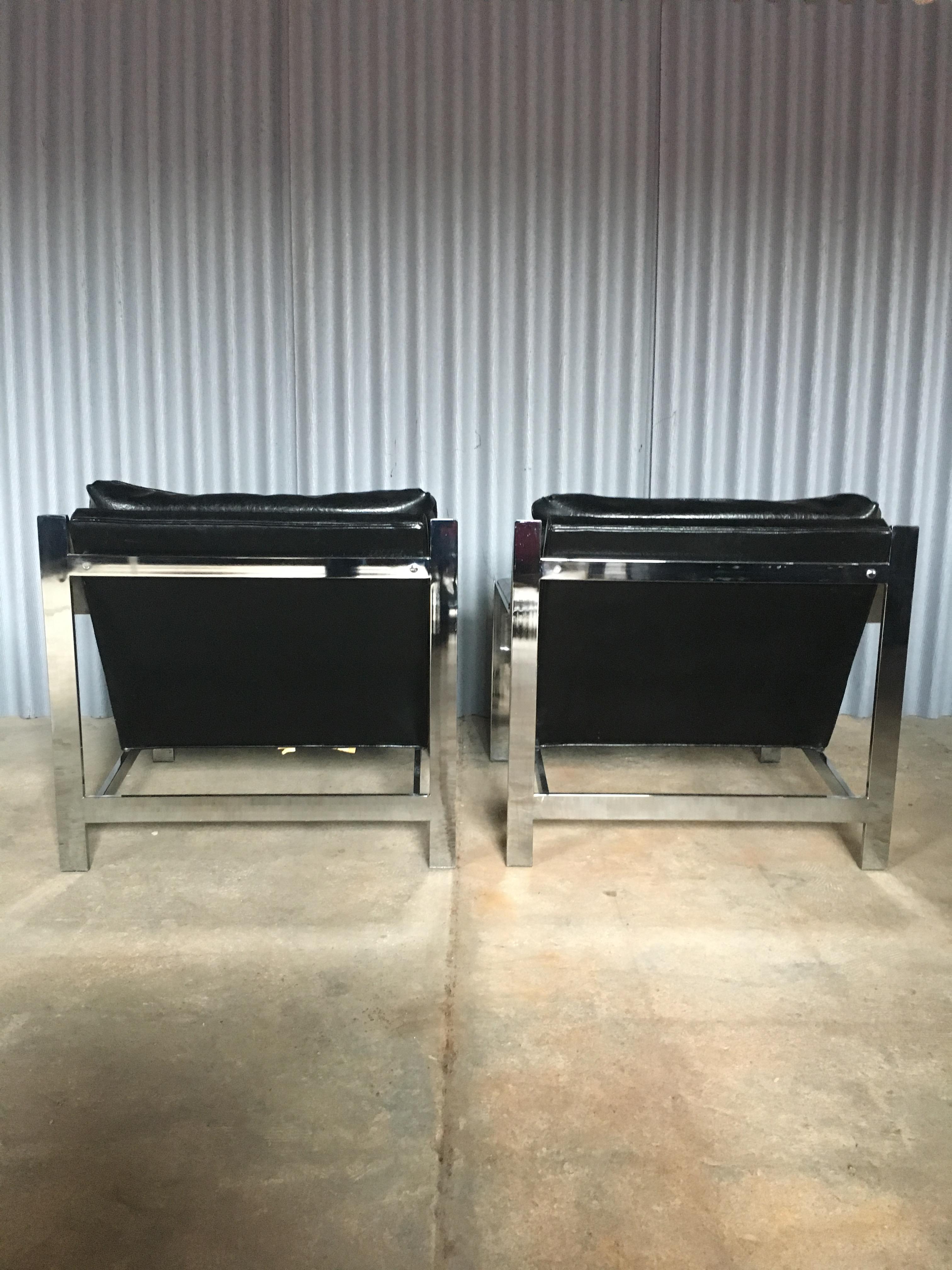 1970s Vintage Cy Mann Chrome Chairs, a Pair at 1stDibs