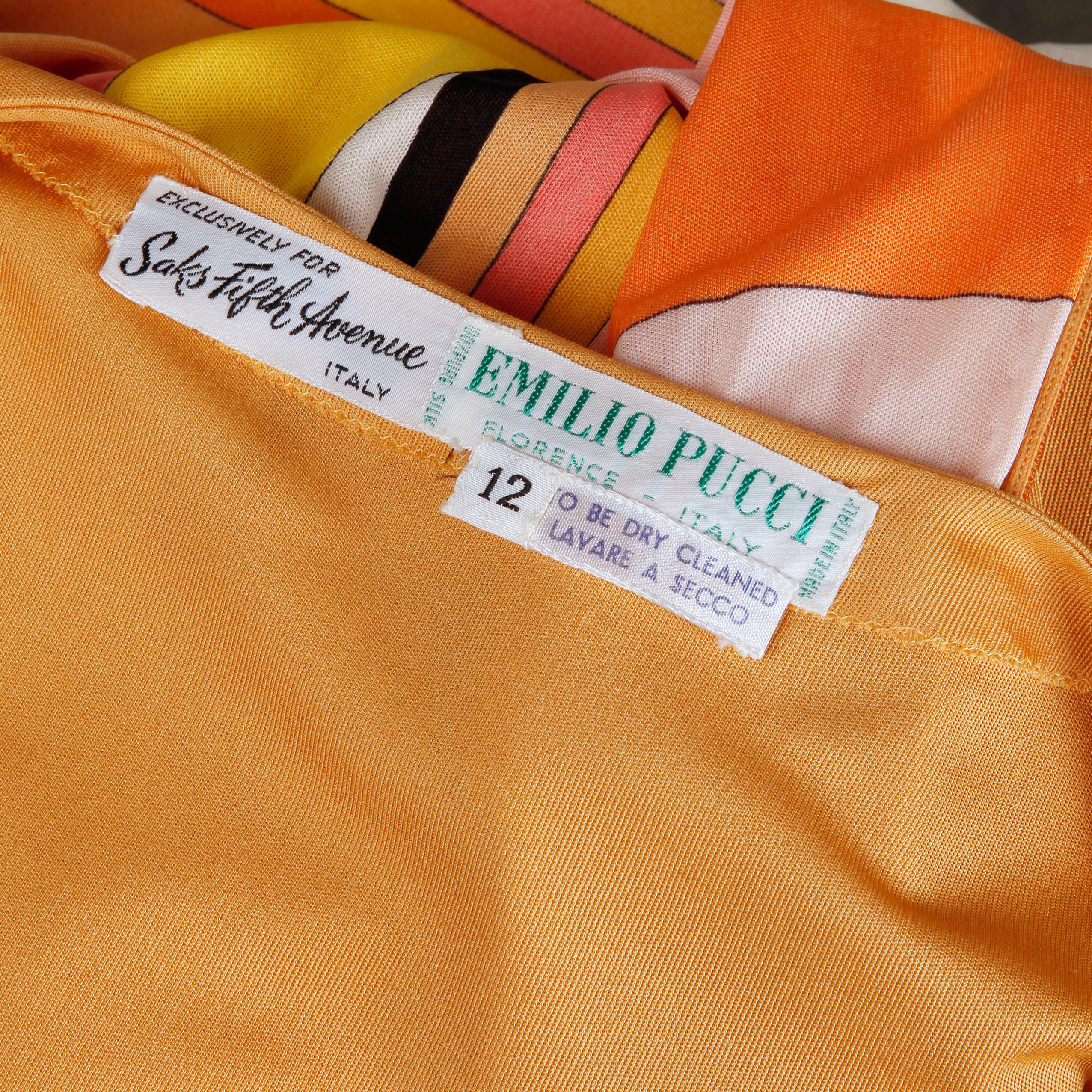 1970s Vintage Emilio Pucci Silk Jersey Knit Dress- Signed For Sale at ...