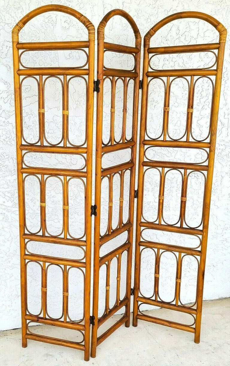 1970's Vintage Franco Albini Style Rattan Bamboo Room Divider Screen ...