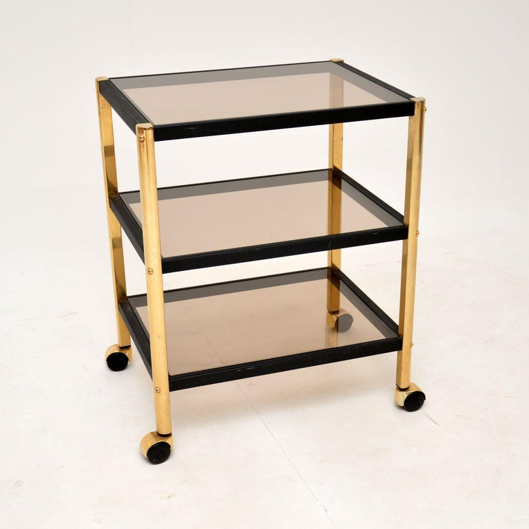 1970's Vintage French Brass Drinks Trolley by Erard For Sale at 1stDibs