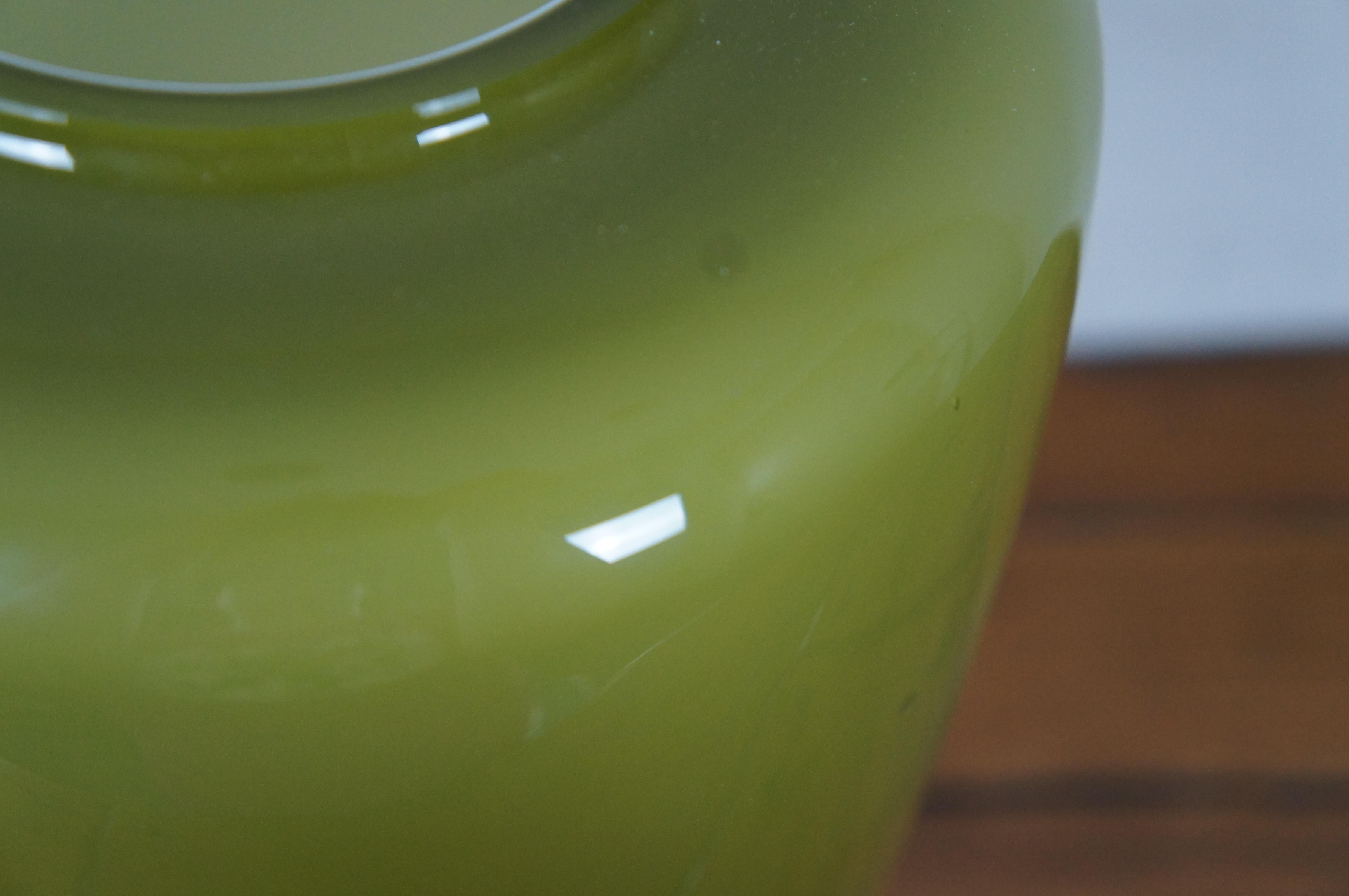 1970s Vintage German Zwiesel Olive Green Stuido Art Glass Vase Urn at ...