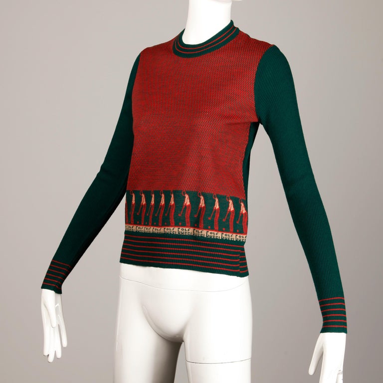 1970s Vintage Gucci Golf Sweater Top at 1stDibs | vintage gucci sweater ...