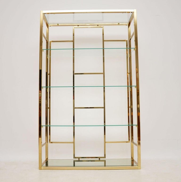 1970s Vintage Italian Brass Display Cabinet at 1stDibs | brass display ...