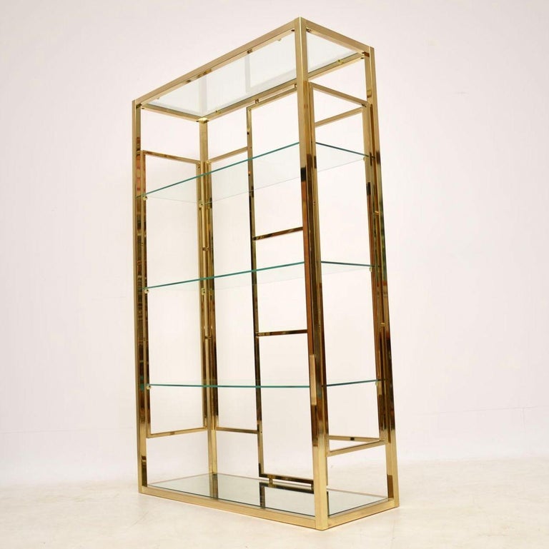 1970s Vintage Italian Brass Display Cabinet at 1stDibs | brass display ...