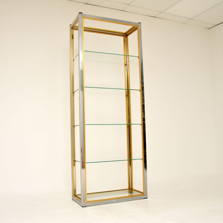 1970's Vintage Italian Chrome Shelving Cabinet by Zevi For Sale at 1stDibs
