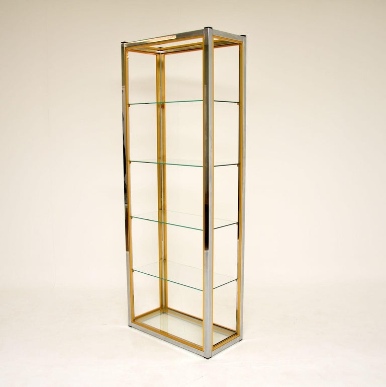1970's Vintage Italian Chrome Shelving Cabinet by Zevi For Sale at 1stDibs