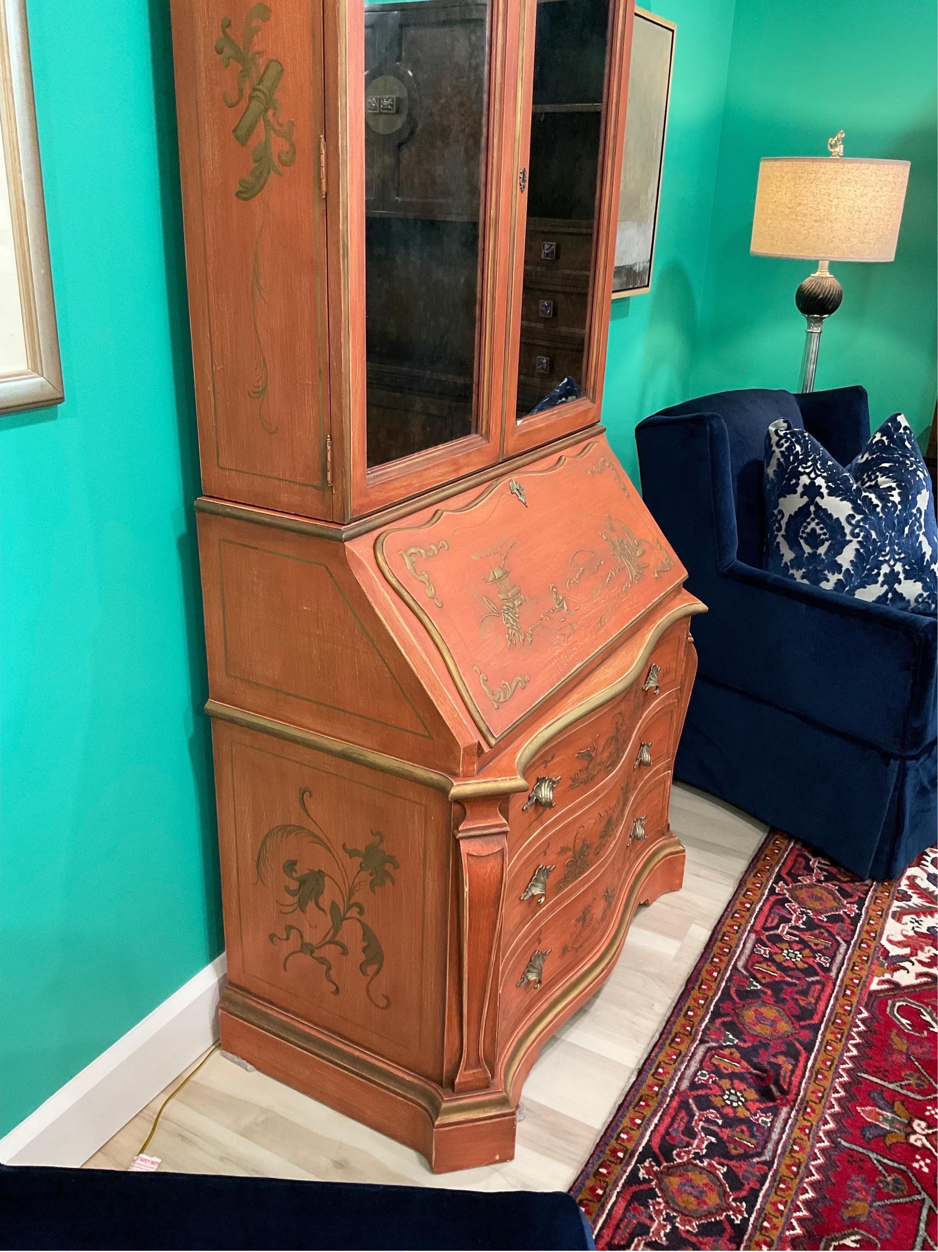 1970s Vintage Karges Chinoiserie Secretary For Sale at 1stDibs