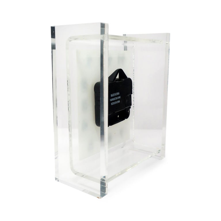 1970s Vintage Lucite Desk Clock For Sale at 1stDibs