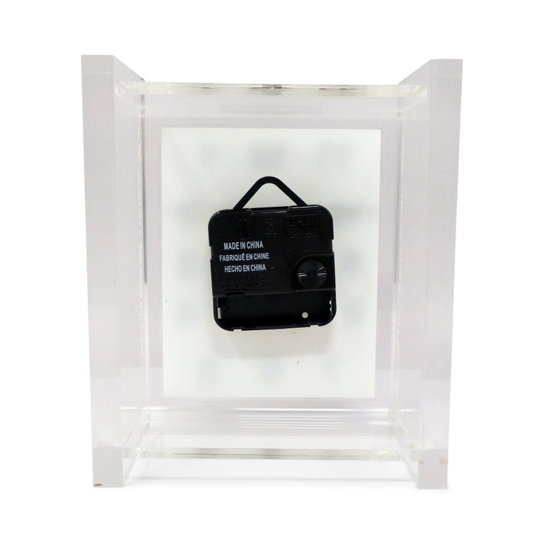 1970s Vintage Lucite Desk Clock For Sale at 1stDibs