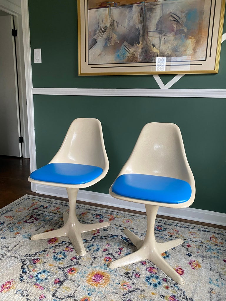 1970s, Vintage Maurice Burke Tulip Chairs, Pair For Sale at 1stDibs