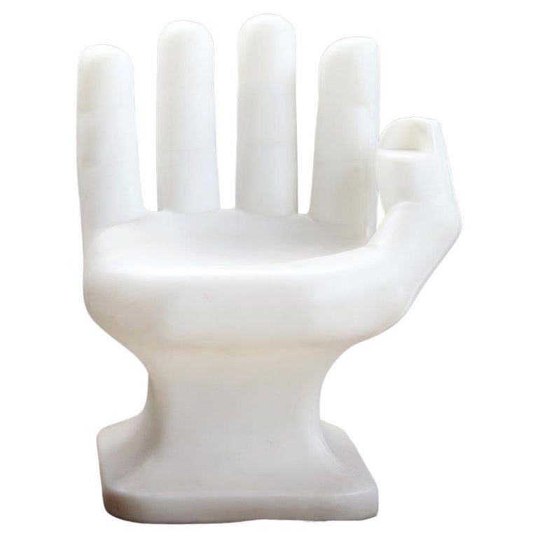 1970s Vintage Mid Century Modern Hand Lounge Chair, in White-- One ...