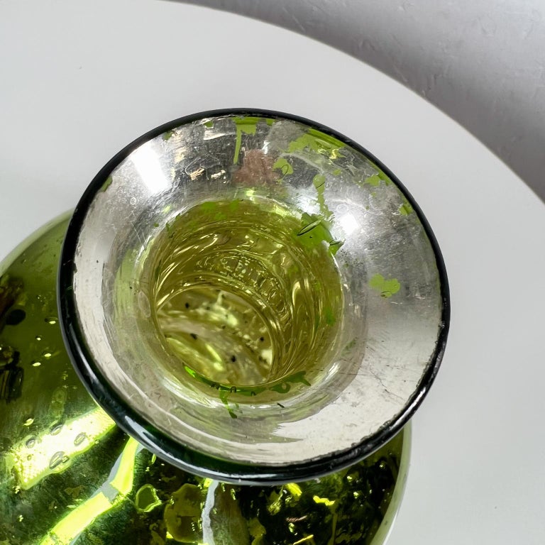 1970s Vintage Modern Green Vase Weed Pot in Mercury Glass For Sale at ...
