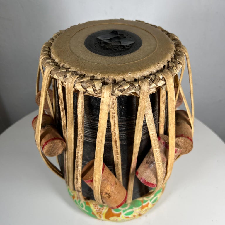 1970s Vintage Musical Tabla Wood Drum from Bombay India For Sale at 1stDibs