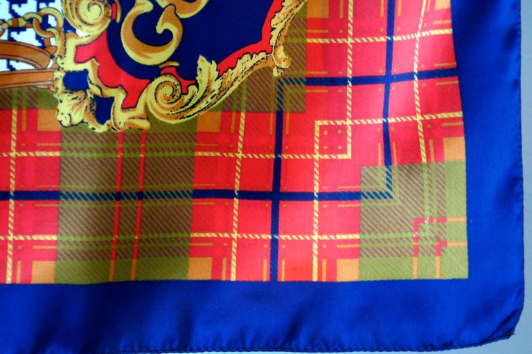 1970s Vintage Square Scarf, Lowson Original Golf in 1973, Tartan by ...