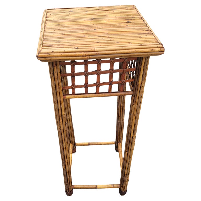 1970s Vintage Stacked Bamboo Pedestals Plant Stands, a Pair at 1stDibs