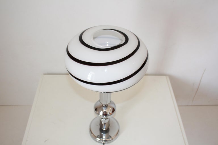 Vintage Table Lamp with Zebra Murano Glass, Italy 1970s For Sale at 1stDibs