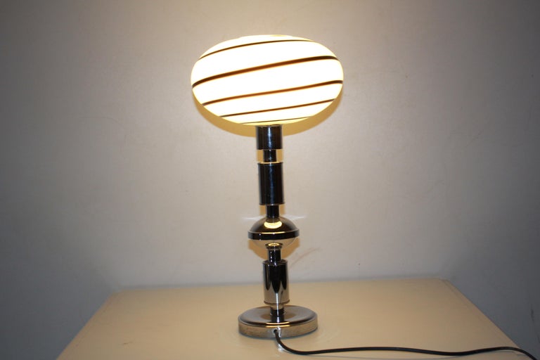 Vintage Table Lamp with Zebra Murano Glass, Italy 1970s For Sale at 1stDibs
