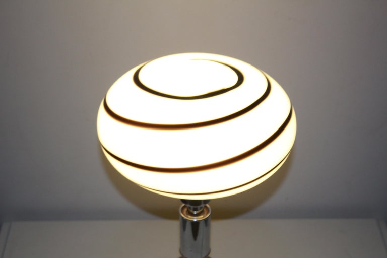 Vintage Table Lamp with Zebra Murano Glass, Italy 1970s For Sale at 1stDibs