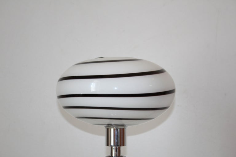 Vintage Table Lamp with Zebra Murano Glass, Italy 1970s For Sale at 1stDibs