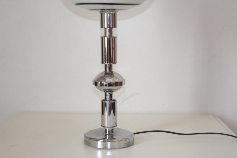Vintage Table Lamp with Zebra Murano Glass, Italy 1970s For Sale at 1stDibs
