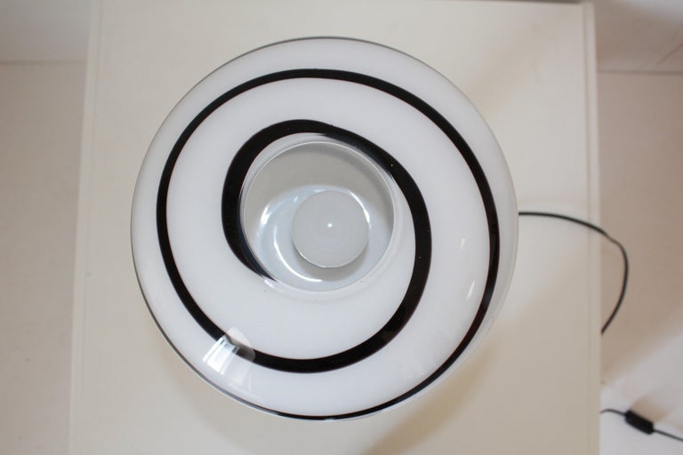 Vintage Table Lamp with Zebra Murano Glass, Italy 1970s For Sale at 1stDibs