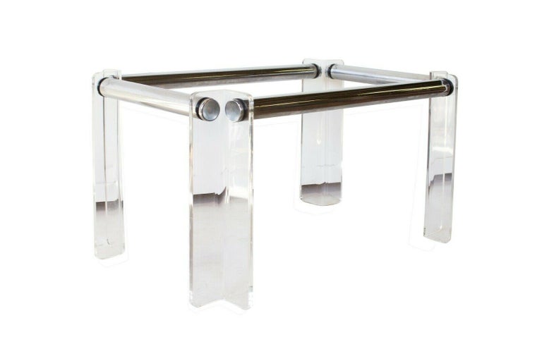 1970's Vintage Tubular Chrome and Lucite Dining Table 72 x 42 For Sale ...