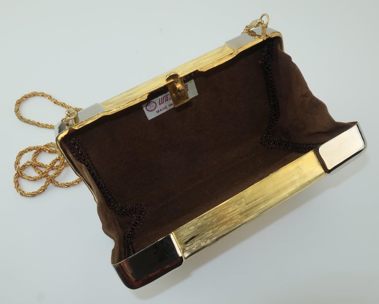 1970's Walborg Brushed Gold and Silver Box Handbag Clutch at 1stDibs ...