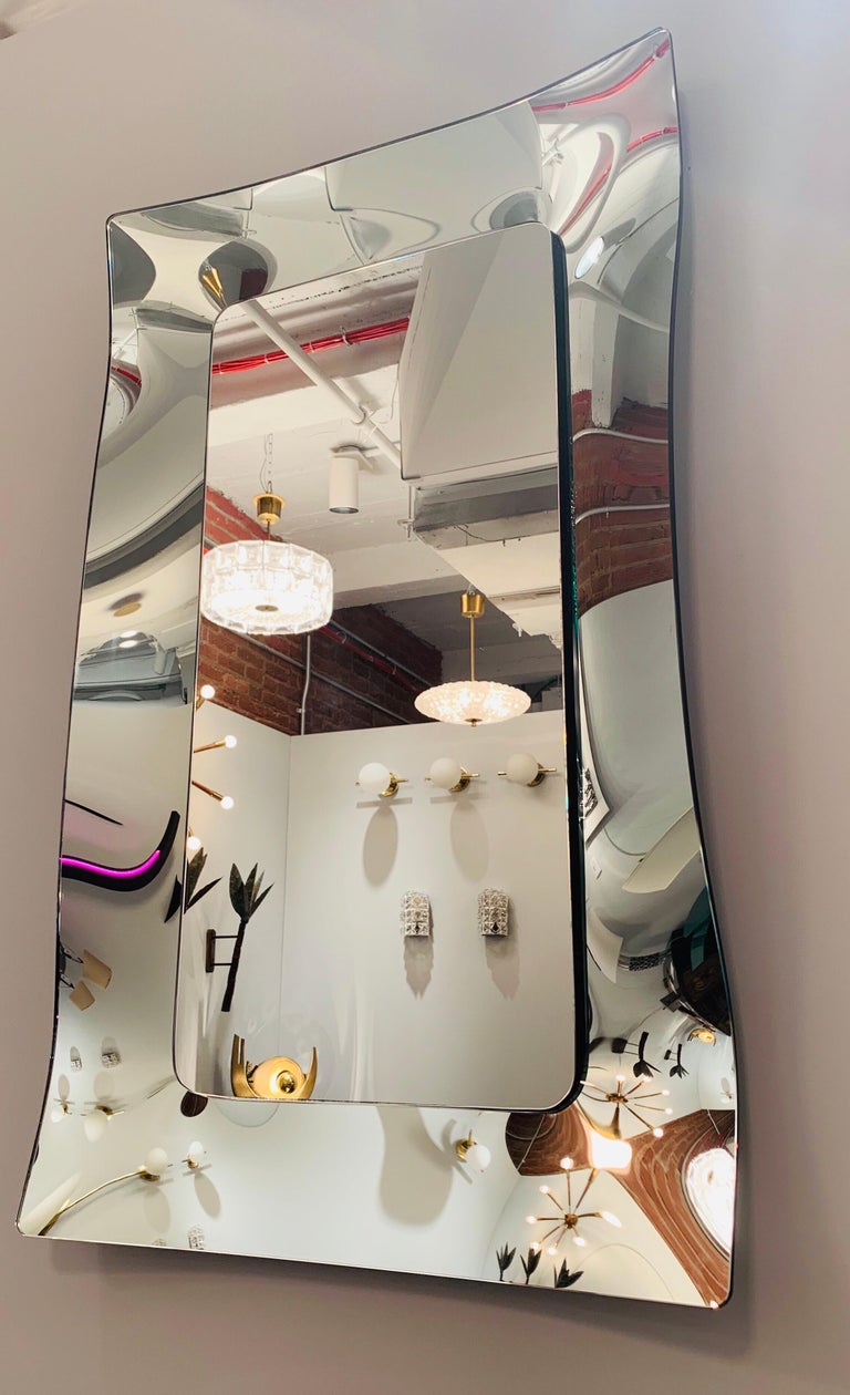 1970s Wavy Murano Glass Mirror at 1stDibs | 70s wavy mirror, wavy floor ...