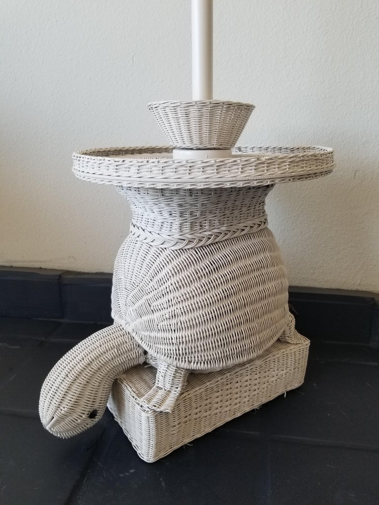 1970s Woven Wicker Turtle Floor Lamp Style of Mario Lopez Torres For ...