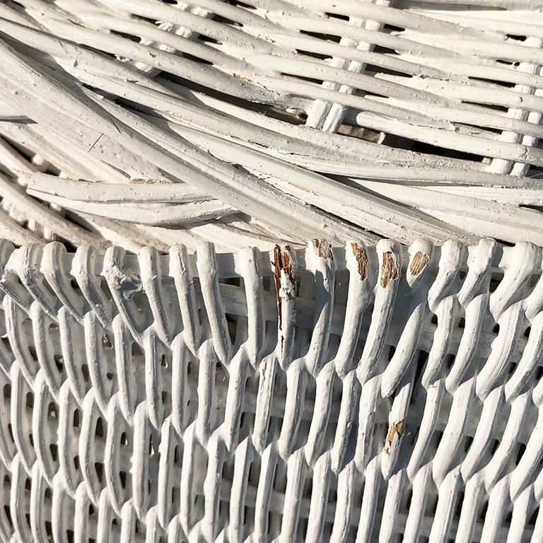 1970s White Figurative Animalia Wicker Bamboo Swan Table Style of Mario ...