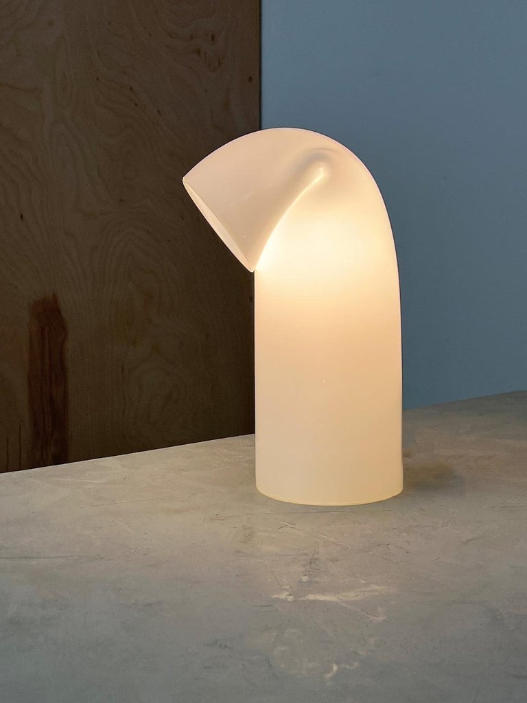 1970s White Glass Monk Table Lamp by Gino Vistosi For Sale at 1stDibs