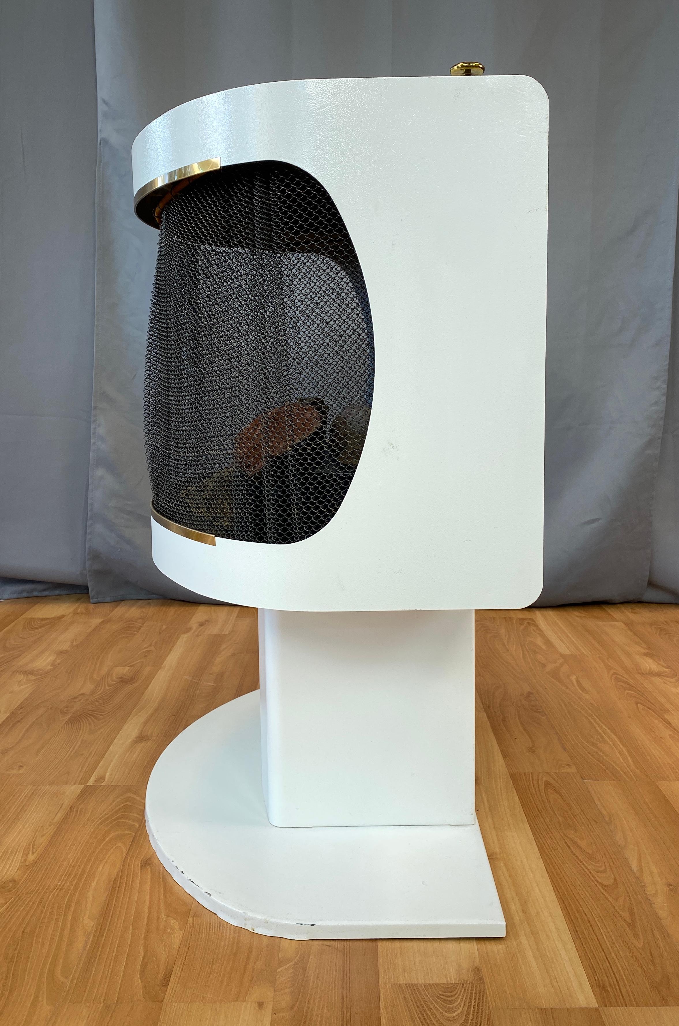 1970s White Mastercraft Metal Freestanding Smokeless Fireplace at ...