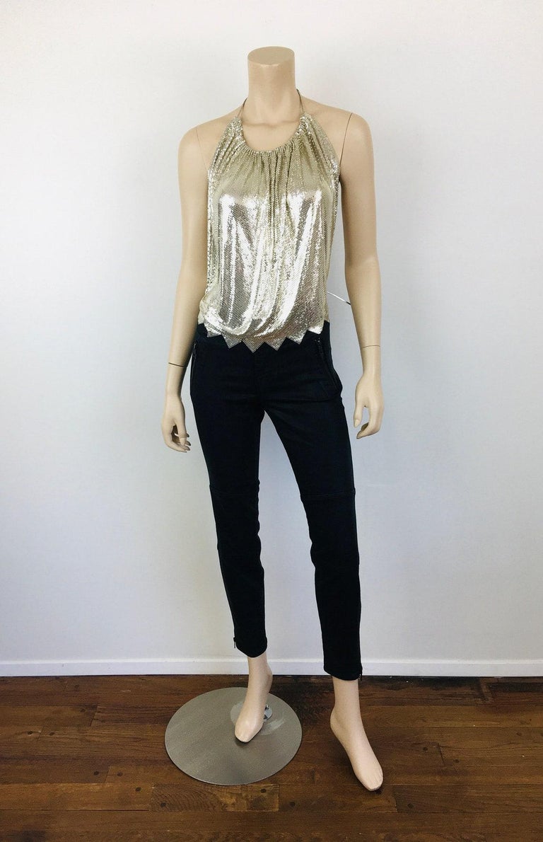 1970s Whiting and Davis Silver Metallic Chainmail Backless Vintage ...