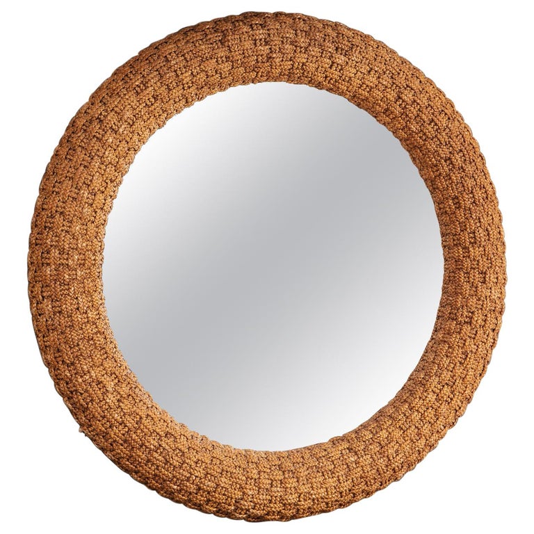 1970s Woven Rope Mirror For Sale at 1stDibs
