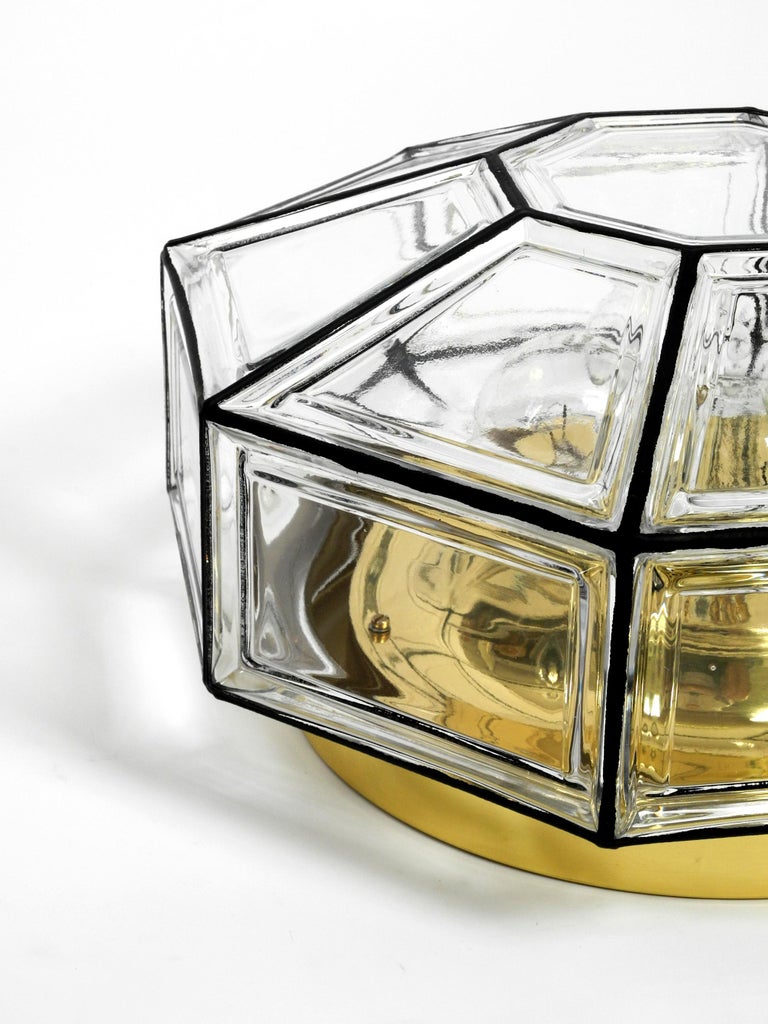 1970s Extra Large Limburg Glass Ceiling Lamp in Octagon Shape with 4 ...