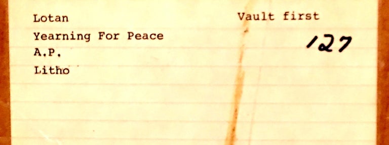 1970s "Yearn for Peace" Lithograph by, Yona Lotan Signed Artist Proof ...