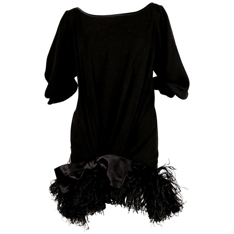 YVES SAINT LAURENT edition soir black silk evening gown with draped ...